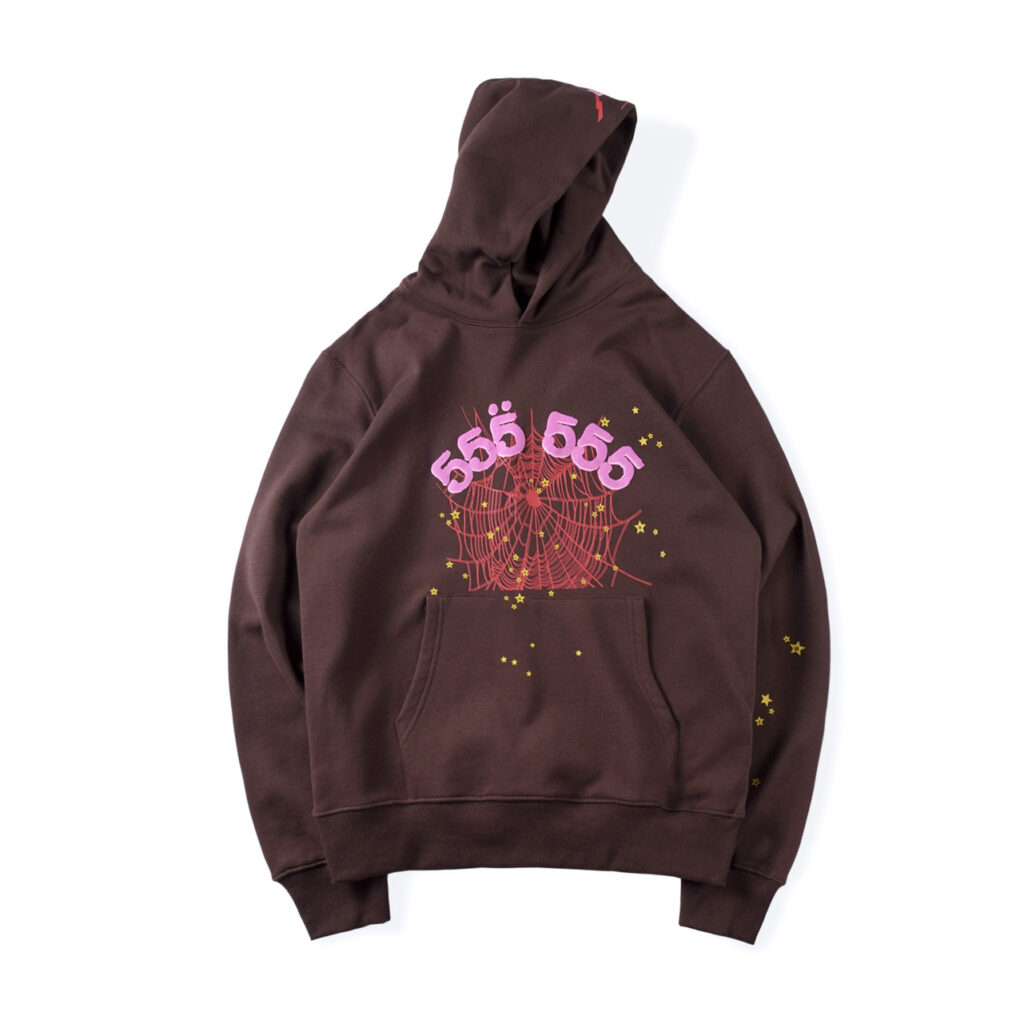 Brown Sp5der 555 Hoodie – Brown | Sp5der